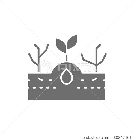 Plant with weeds, weed control grey icon.-插圖素材 [80842161] - PIXTA圖庫