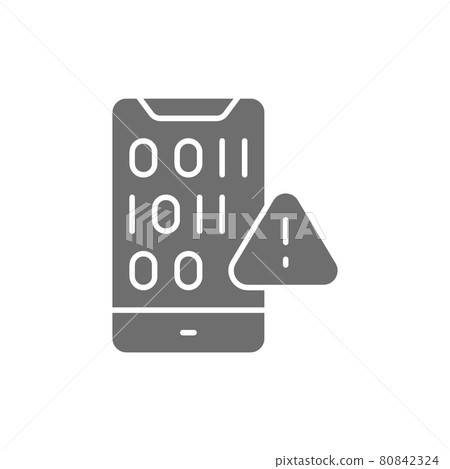 Mobile screen with binary code, mobile software... - Stock Illustration ...