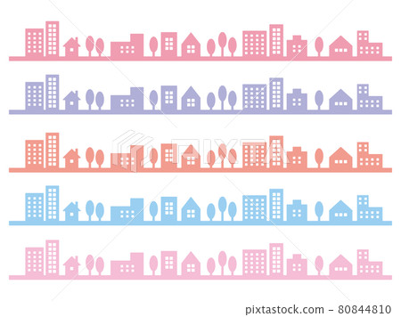 Cityscape, townscape, illustration, handwritten... - Stock Illustration ...