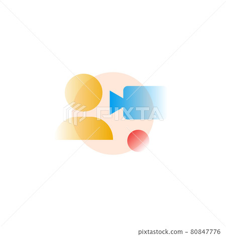 Meet. Vector icon in gradient style. Editable... - Stock Illustration ...
