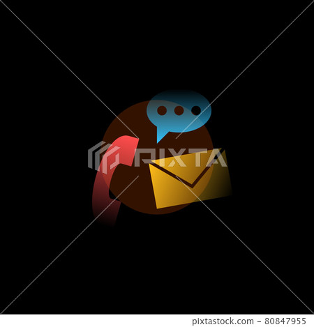 Contact us. Vector icon in gradient style - Stock Illustration ...