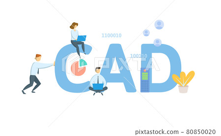 CAD, Computer Aided Design. Concept with... - Stock Illustration ...