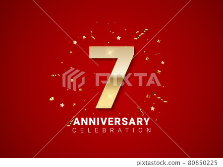 7 anniversary background with golden numbers,... - Stock Illustration ...
