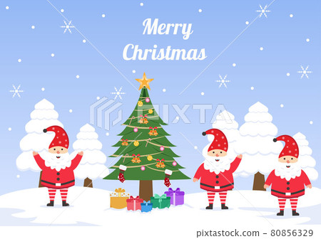 Merry Christmas Cute Cartoon Dwarf little... - Stock Illustration ...