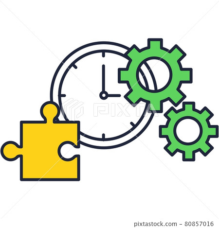Project management control vector flat line icon - Stock Illustration ...