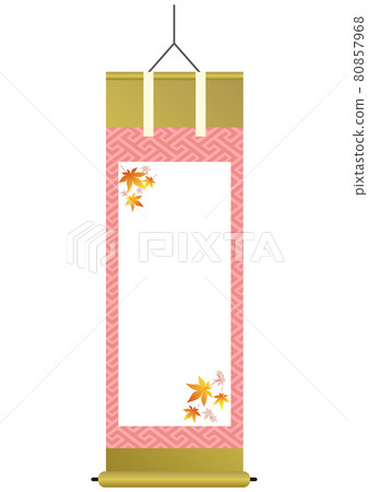 Hanging scroll style frame of autumn leaves - Stock Illustration ...