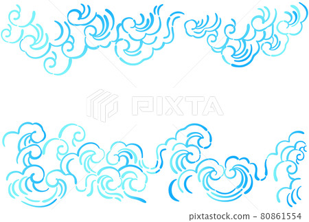 Postcard template with sea waves [horizontal... - Stock Illustration ...