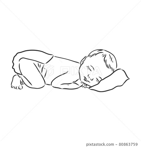 Baby figure. Front, side and back view.... - Stock Illustration ...