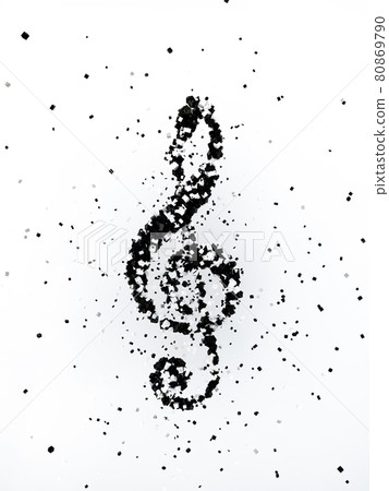 G-clef block aggregate black and white front... - Stock Illustration ...