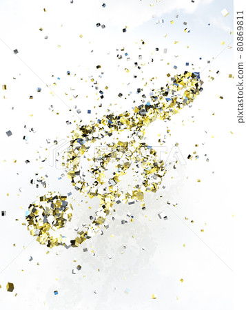 G-clef block aggregate gold and silver... - Stock Illustration ...