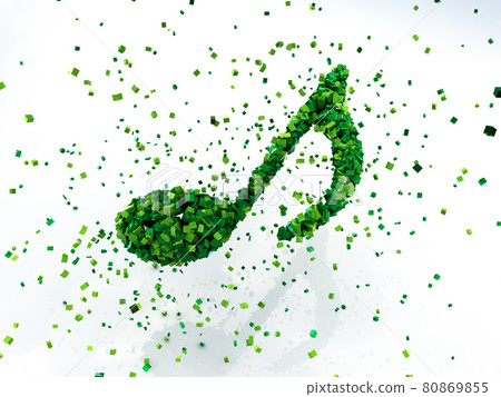 Eighth note block collection green rightward... - Stock Illustration ...