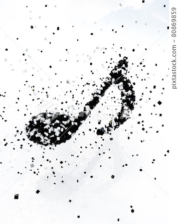 Eighth note block collection black and white... - Stock Illustration ...