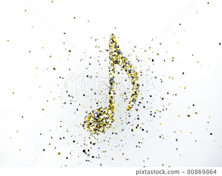 Eighth note block aggregate gold and silver... - Stock Illustration ...
