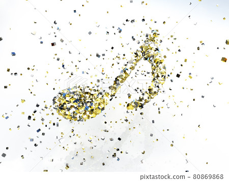 Eighth note block aggregate gold and silver... - Stock Illustration ...