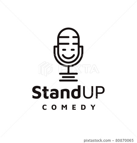 Line art mic, Comedy Podcast Logo Design Vector - Stock Illustration ...