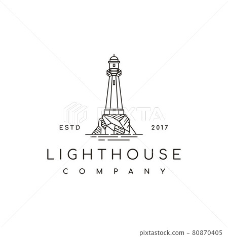 Simple Line Art Lighthouse Searchlight Beacon...-插圖素材 [80870405] - PIXTA圖庫