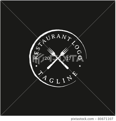Vintage Rustic Stamp for Restaurant Logo design - Stock Illustration ...