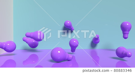 Scattered light bulbs - 3D render - Stock Illustration [80883346] - PIXTA