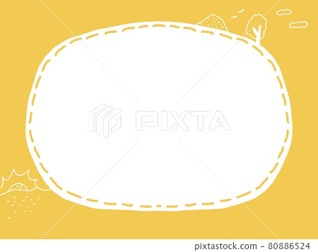 Yellow cute frame illustration - Stock Illustration [80886524] - PIXTA