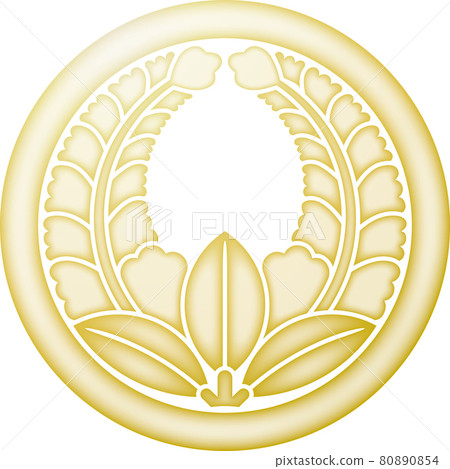 Family crest Maru climbing wisteria [golden] - Stock Illustration ...
