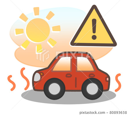 A car that is getting hot under the scorching sun - Stock Illustration ...