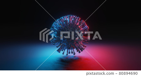 View of Corona virus with rgb lights. Corona...-插圖素材 [80894690] - PIXTA圖庫
