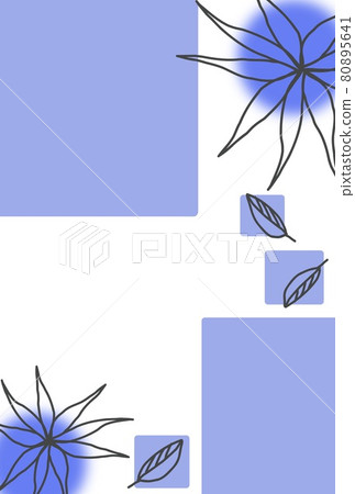Handwritten design flower square purple system - Stock Illustration ...