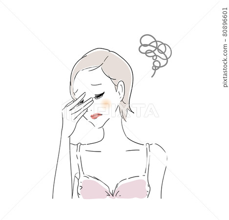Eye strain woman - Stock Illustration [80896601] - PIXTA