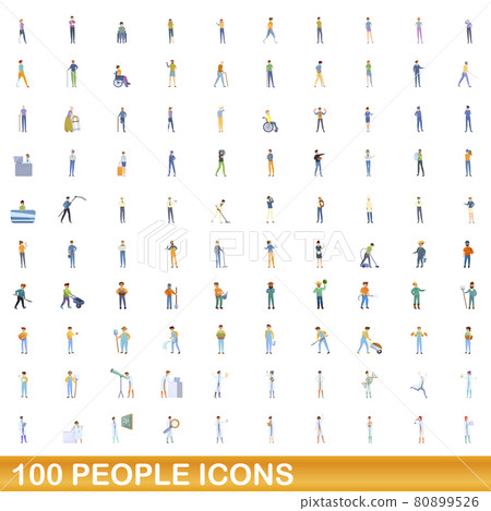 100 people icons set, cartoon style - Stock Illustration [80899526] - PIXTA