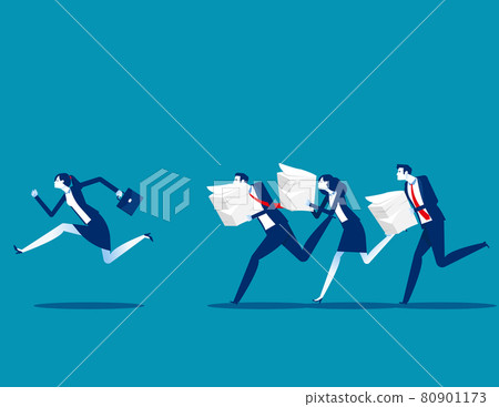The business person run away from Increased... - Stock Illustration ...