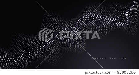 Abstract white dots Floating wave particles Big...-插圖素材 [80902296 ...