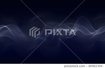 Array of glowing dots in the form of a wave.... - Stock Illustration [80902304] - PIXTA