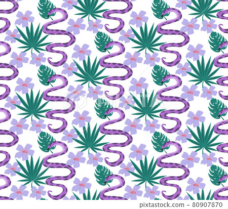 Beautiful seamless pattern with python and... - Stock Illustration ...