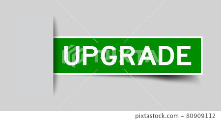 Label sticker green color in word upgrade that... - Stock Illustration ...