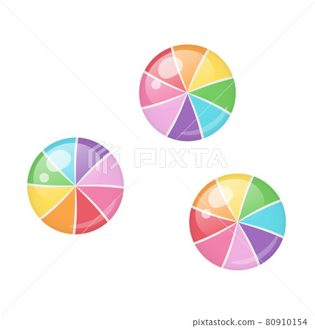 Illustration of rainbow-colored candy_windmill... - Stock Illustration ...
