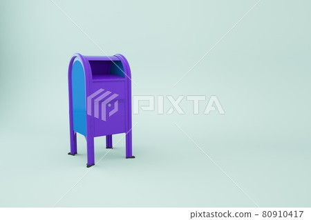 3d model of a blue mailbox on an isolated white... - Stock Illustration ...