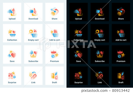 Set of vector icons in gradient style. Editable... - Stock Illustration ...