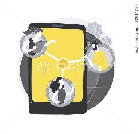 Mobile collaboration abstract concept vector... - Stock Illustration [80914238] - PIXTA