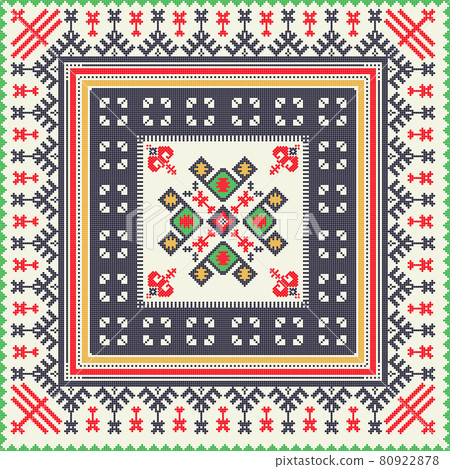 Georgian embroidery pattern 2 - Stock Illustration [80922878] - PIXTA