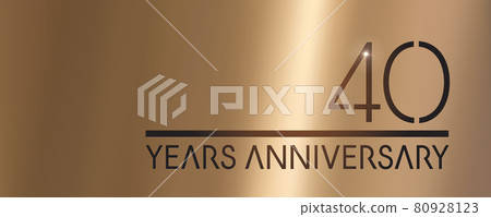 40 years anniversary vector logo, icon. Graphic... - Stock Illustration ...