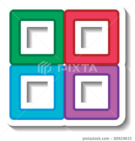 Colourful four square shapes - Stock Illustration [80929633] - PIXTA