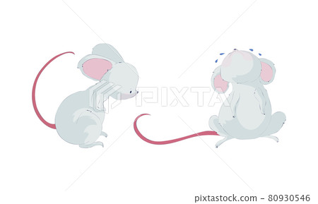 Cute funny mouse characters set. Lovely amusing... - Stock Illustration ...