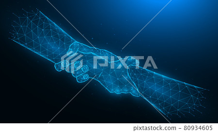 Helping hand low poly art. Polygonal vector... - Stock Illustration ...
