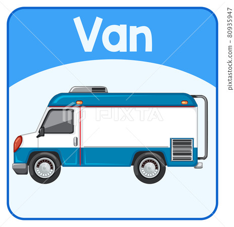 Educational English word card of Van - Stock Illustration [80935947 ...