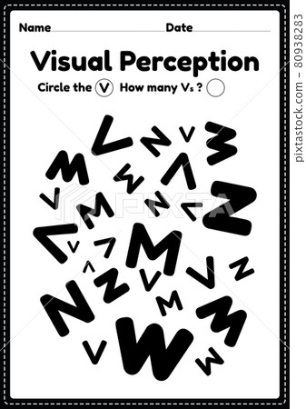Visual perceptual skills activity of alphabet... - Stock Illustration ...
