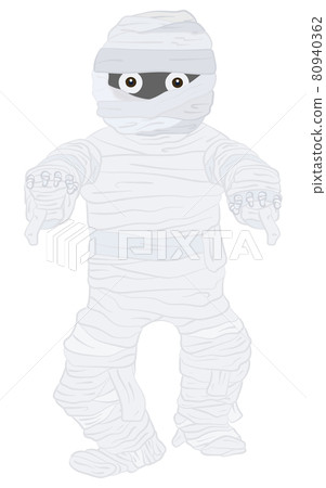 Happy Halloween cute mummy man illustration - Stock Illustration ...