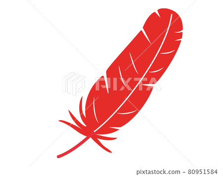 Illustration of red feather - Stock Illustration [80951584] - PIXTA