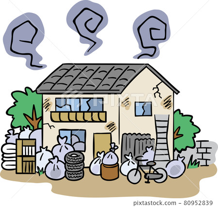Old house with litter - Stock Illustration [80952839] - PIXTA
