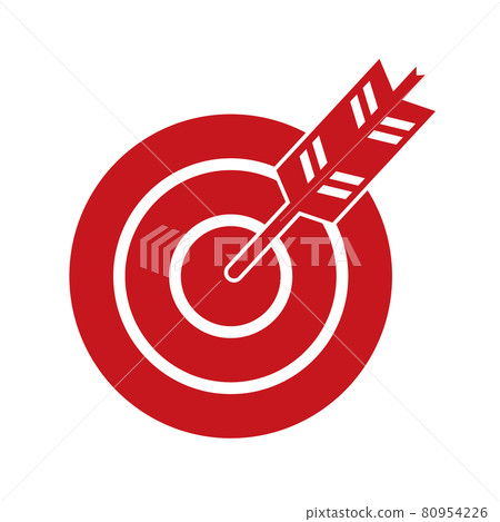 Red target and arrow icon material illustration - Stock Illustration ...