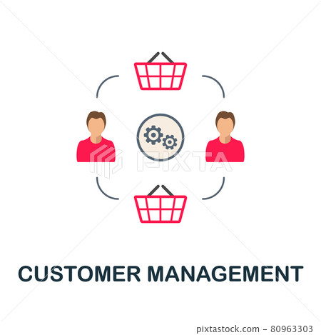 Customer Management flat icon. Colored sign... - Stock Illustration ...